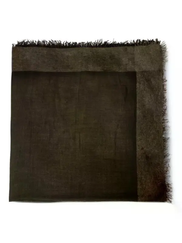 Faliero Sarti Fringed Colour Block Scarf - Brown