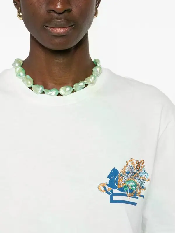 Etro Logo-detail T-shirt - Neutrals