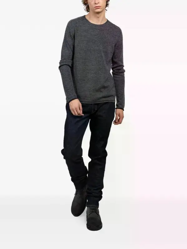 HANNES ROETHER Striped Crew-neck Sweater