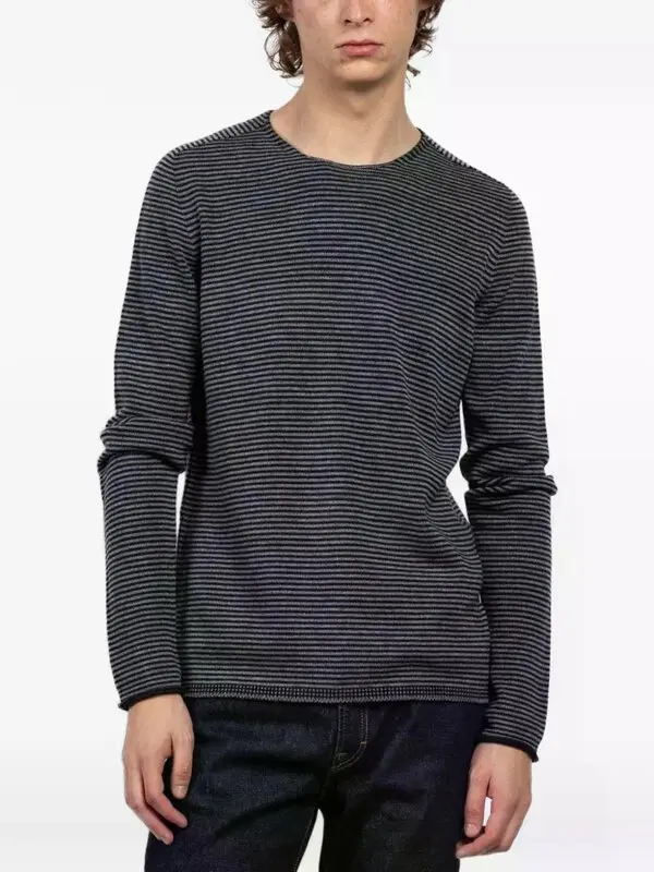 HANNES ROETHER Striped Crew-neck Sweater