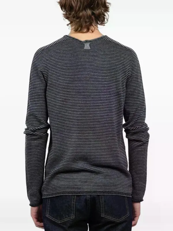 HANNES ROETHER Striped Crew-neck Sweater