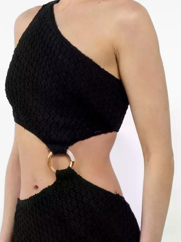 BANANHOT One-shoulder Ring Detail Dress - Black