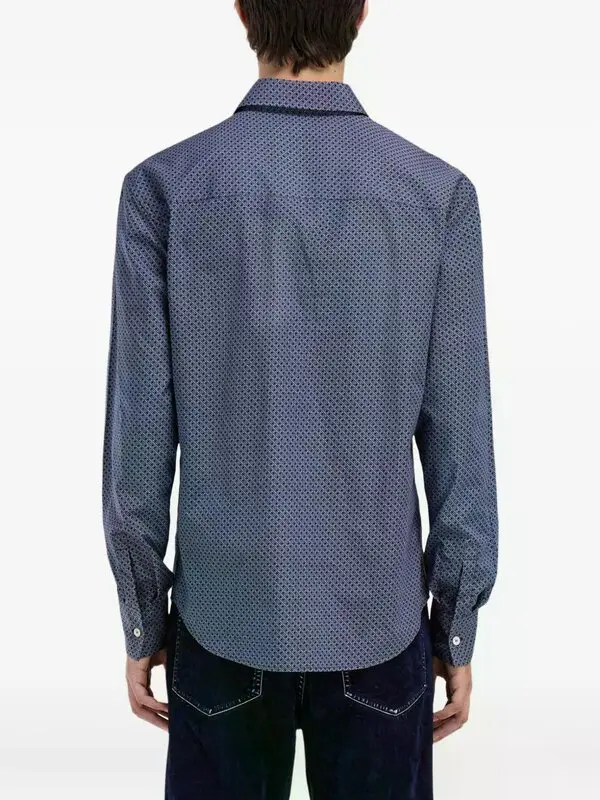 FERRAGAMO Monogram Poplin Shirt - Blue