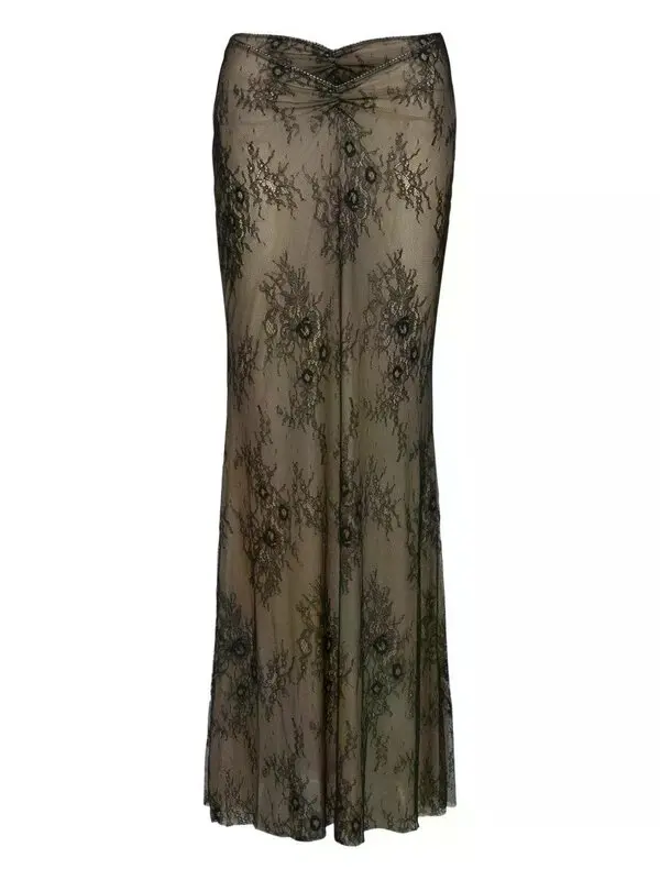 BANANHOT Balena Lace Maxi Straight Skirt