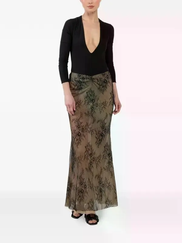 BANANHOT Balena Lace Maxi Straight Skirt