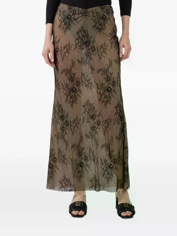 BANANHOT Balena Lace Maxi Straight Skirt