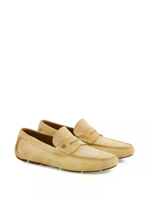 FERRAGAMO Gancini-plaque Loafers - Neutrals