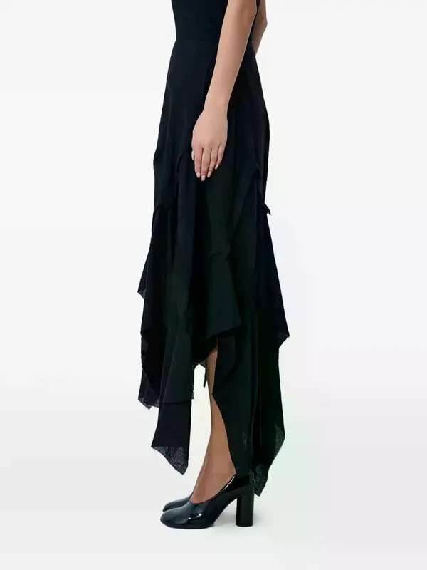 LIMI FEU Gauzed Draped Midi Skirt
