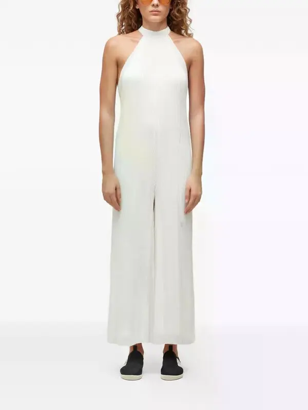 OSKLEN Pleated Halterneck Jumpsuit - White