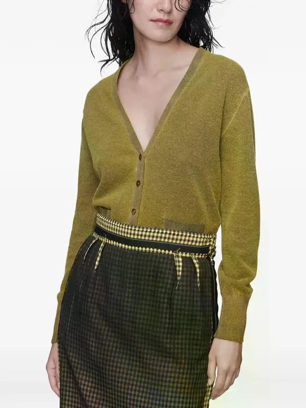 MAISON MARGIELA V-neck Knitted Cardigan - Green
