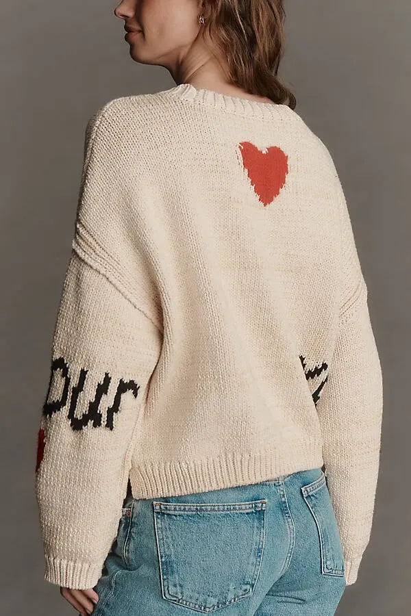 Maeve Loves Truck Long-sleeve Crew-neck Sweater