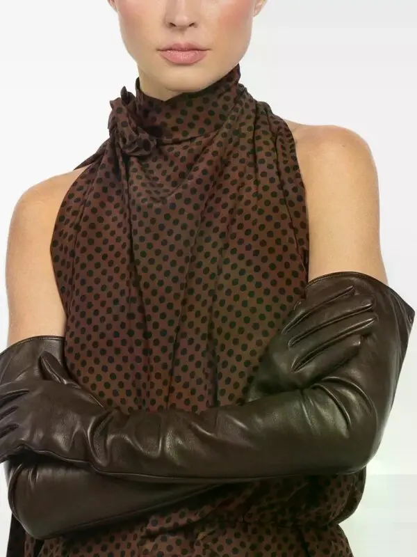 PETAR PETROV Opera Long Gloves - Brown