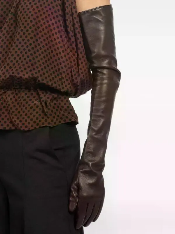 PETAR PETROV Opera Long Gloves - Brown