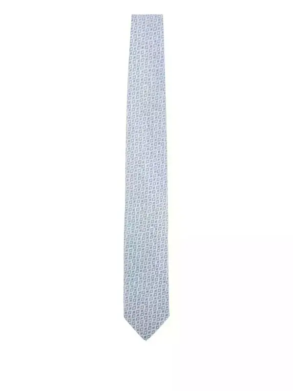 LANVIN Losange-pattern Tie - Blue
