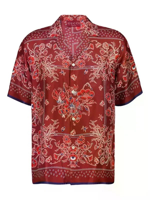 Gucci Disco Floral-print Silk Shirt - Red
