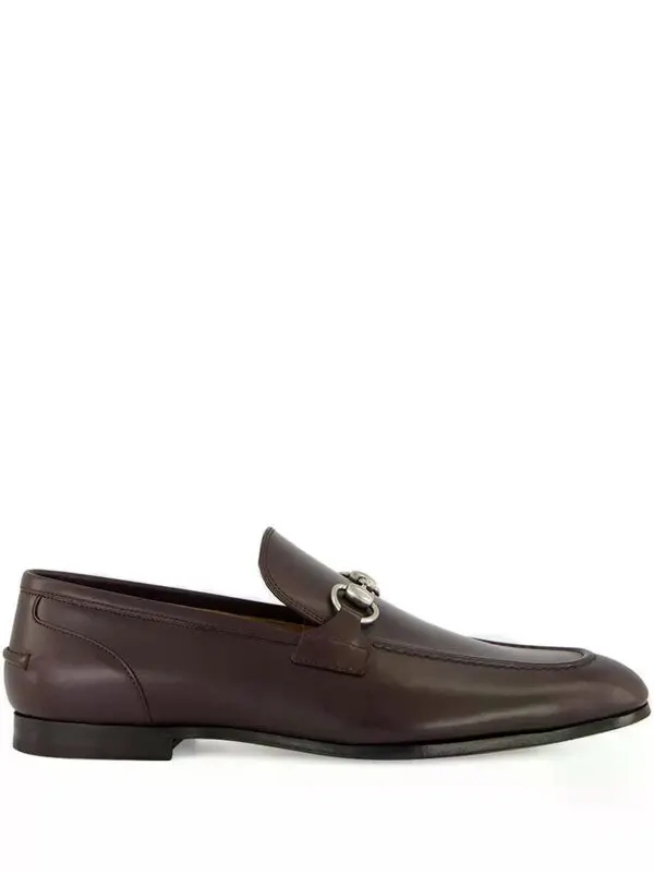 Gucci Jordaan Leather Loafers - Brown