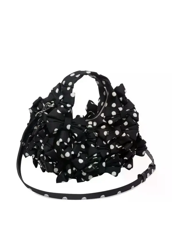 GANNI Mini Bow Polka Dot Clutch Bag