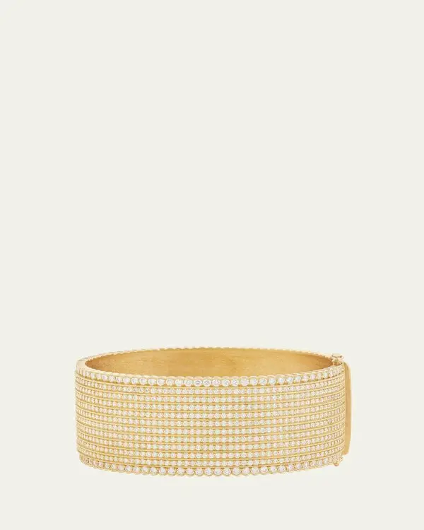 Jamie Wolf 18k Diamond Hinged Bangle - Yellow Gold