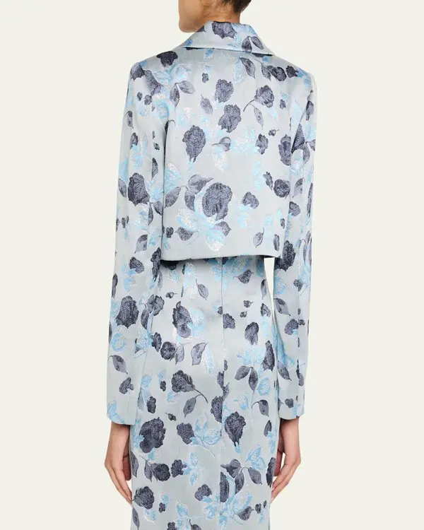 Prabal Gurung Metallic Floral Jacquard Bolero Jacket