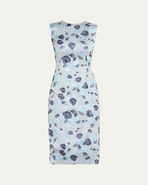 Prabal Gurung Floral Jacquard Sleeveless Midi Dress