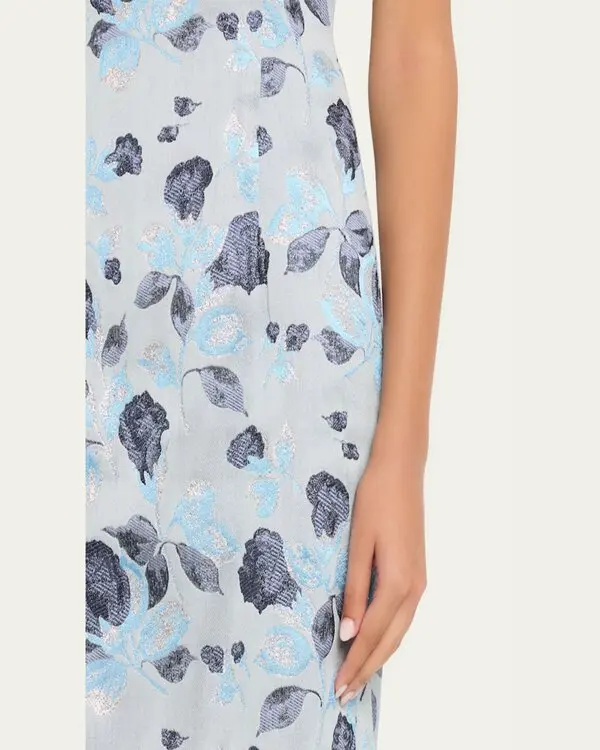 Prabal Gurung Floral Jacquard Sleeveless Midi Dress