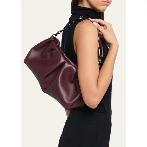 CHRISTIAN LOUBOUTIN Eva Pleated Nappa Leather Shoulder Bag - Amara