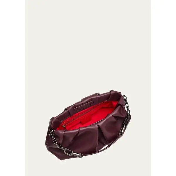 CHRISTIAN LOUBOUTIN Eva Pleated Nappa Leather Shoulder Bag - Amara