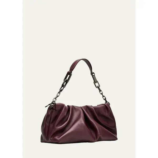 CHRISTIAN LOUBOUTIN Eva Pleated Nappa Leather Shoulder Bag - Amara