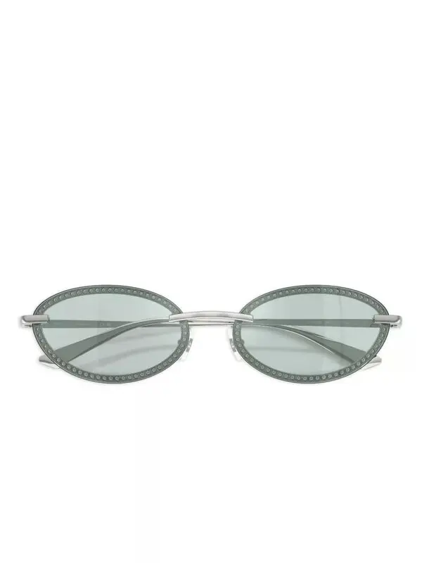 JIMMY CHOO Beaded Oval-frame Sunglasses
