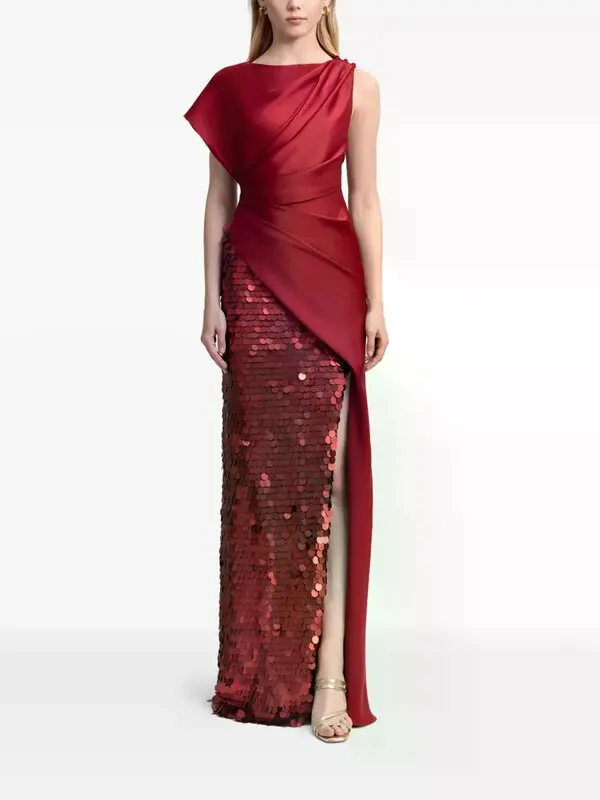 GEMY MAALOUF Sequined Draped Gown