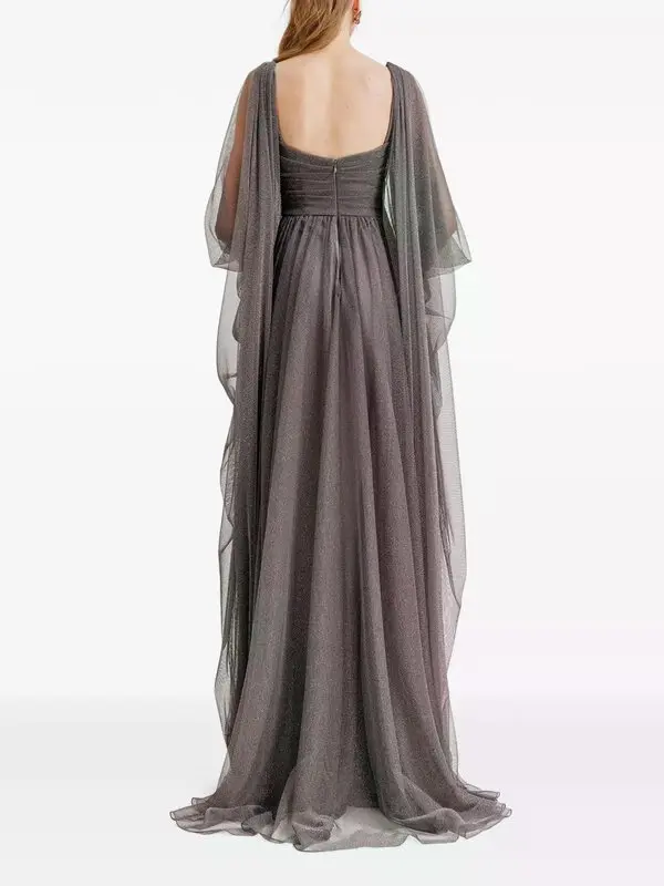 gemy maalouf dress smokey grey Gemy Maalouf Draped crystal-embellished Dress | Grey