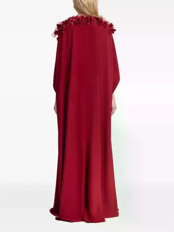 GEMY MAALOUF Floral-embellished Kaftan Dress - Red
