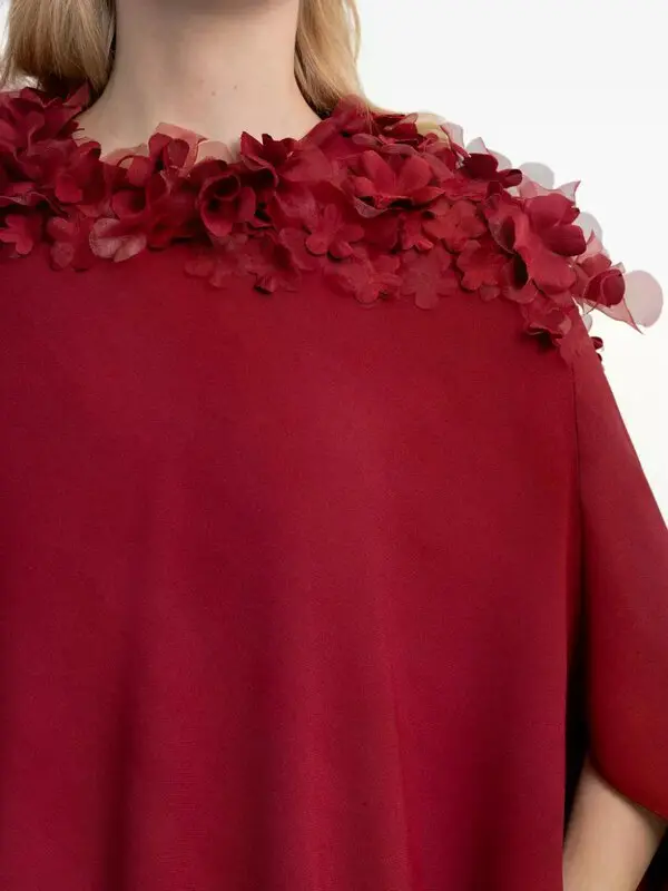 GEMY MAALOUF Floral-embellished Kaftan Dress - Red