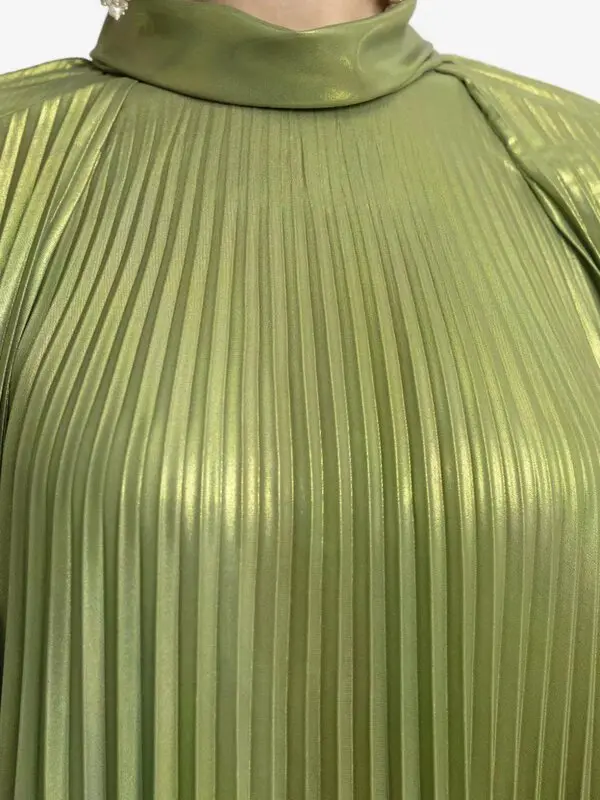 GEMY MAALOUF Pleated Cape Gown - Green