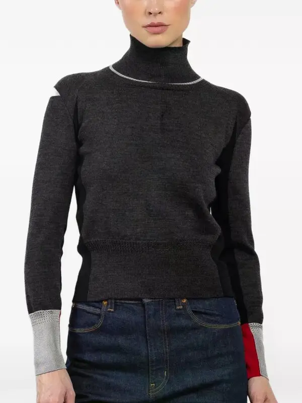 SHIRO SAKAI Roll-neck Colourblock Top