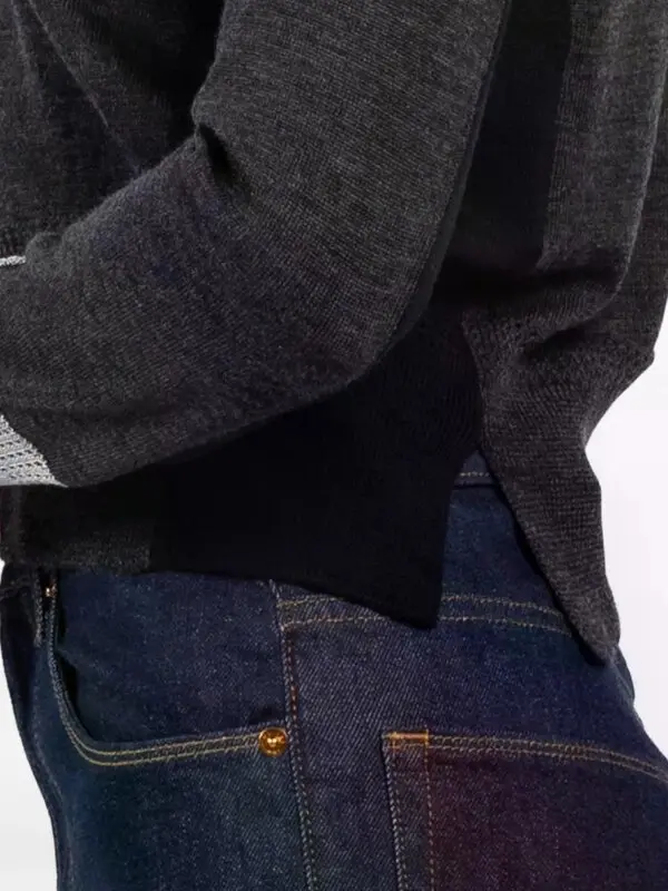 SHIRO SAKAI Roll-neck Colourblock Top