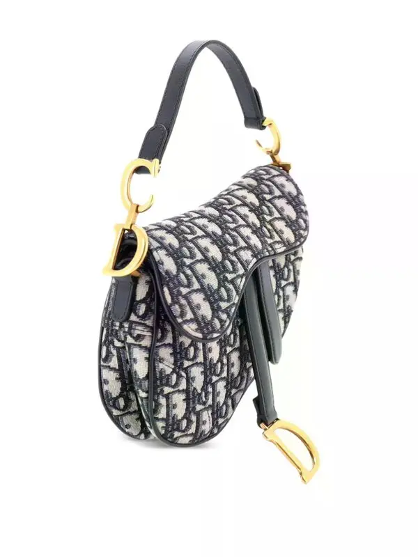 Dior Saddle Handbag Oblique Canvas Mini Shoulder Bag - Blue