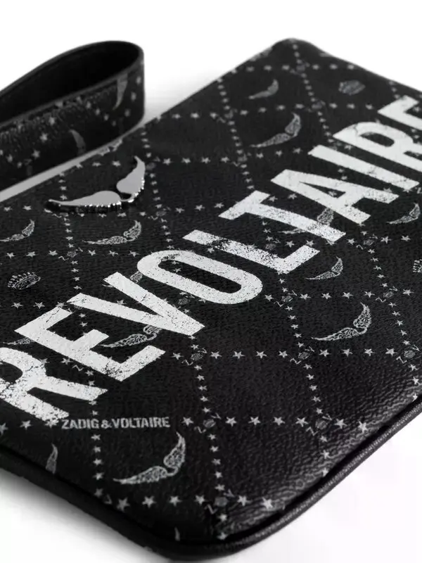 Zadig&Voltaire Z Revoltiare Wallet With All-over Graphic Print - Black