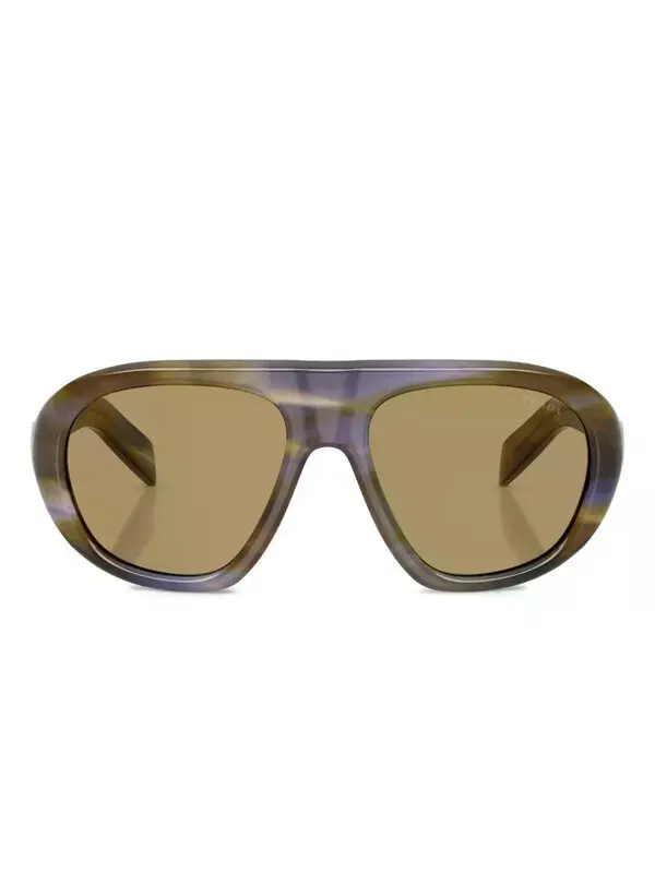 Prada Wrap-frame Pilot Sunglasses - Brown