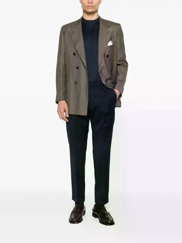Kiton Double-breasted Pocket Blazer