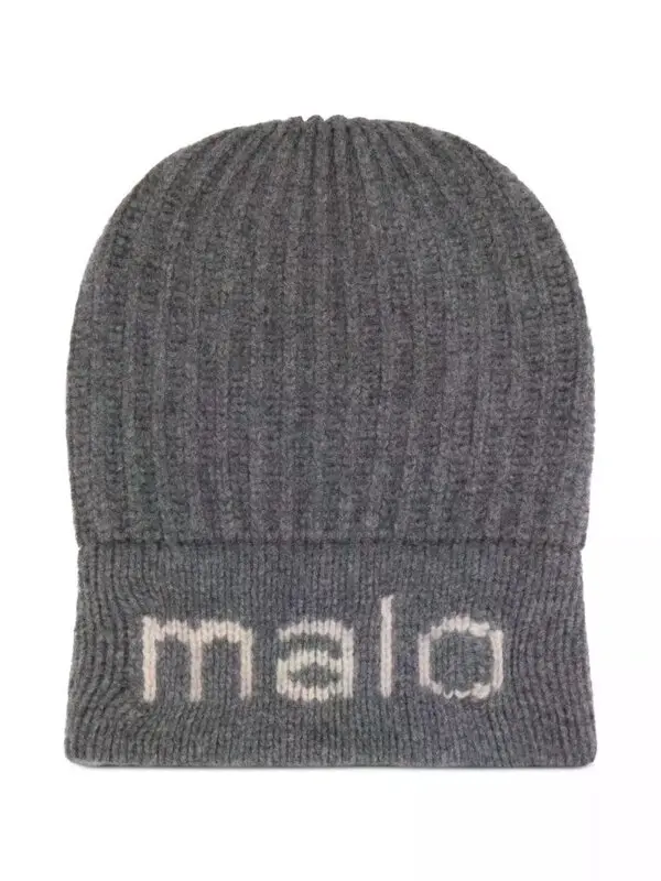 Malo Ribbed Beanie Hat - Grey