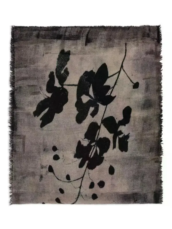 Faliero Sarti Marlon Floral Fringed Scarf - Neutrals