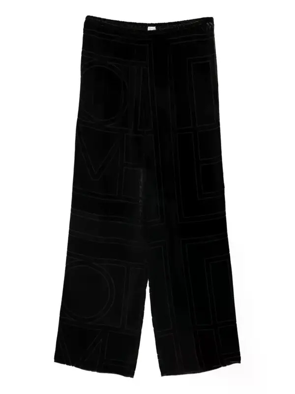 TOTEME Geometric-pattern Trousers - Black