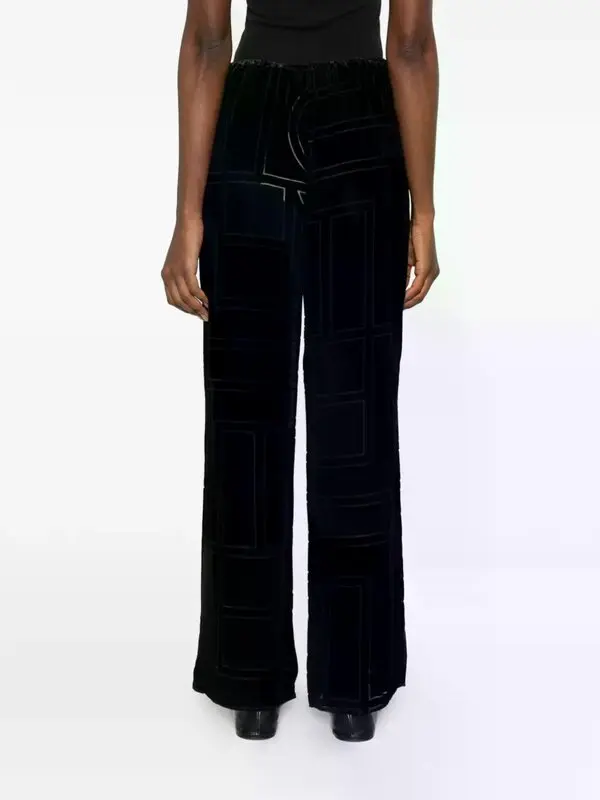 TOTEME Geometric-pattern Trousers - Black