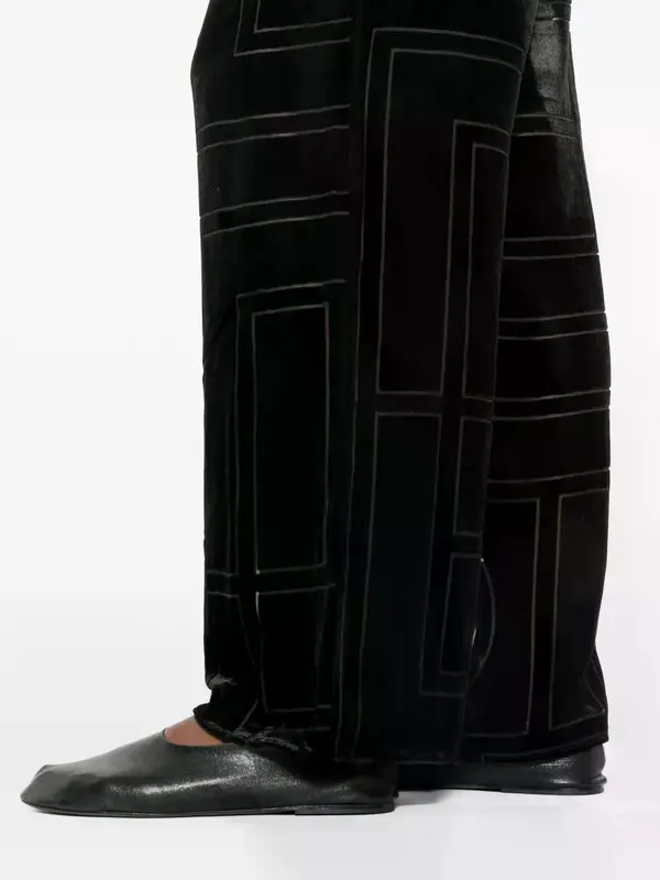 TOTEME Geometric-pattern Trousers - Black