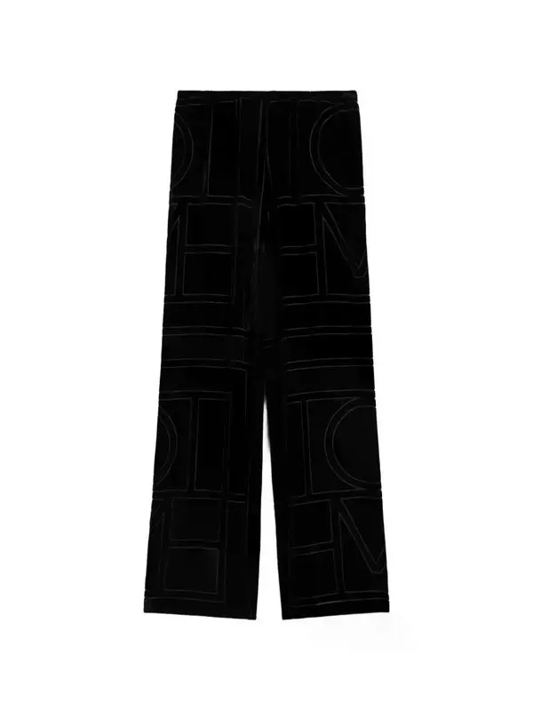 TOTEME Geometric-pattern Trousers - Black