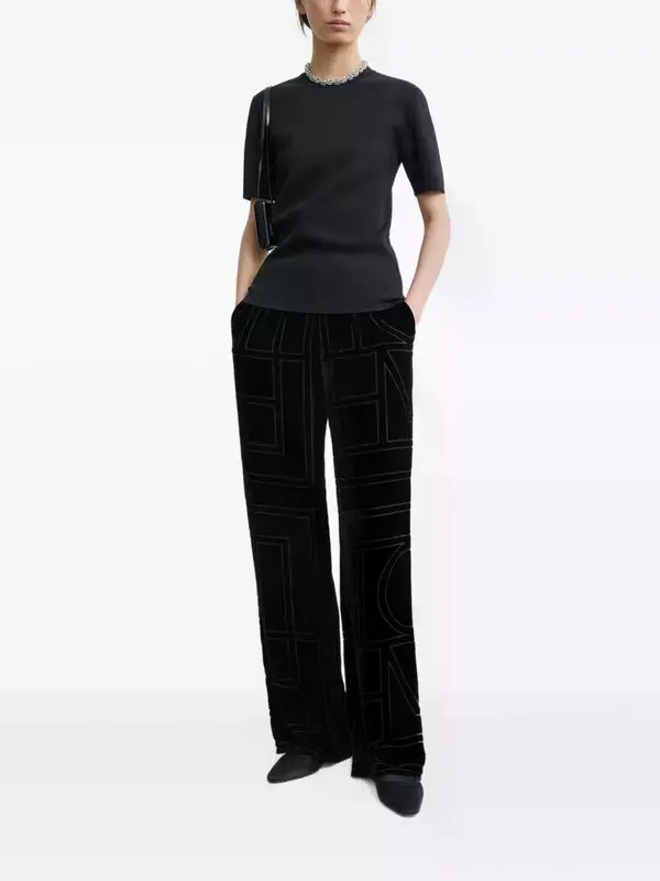 TOTEME Geometric-pattern Trousers - Black