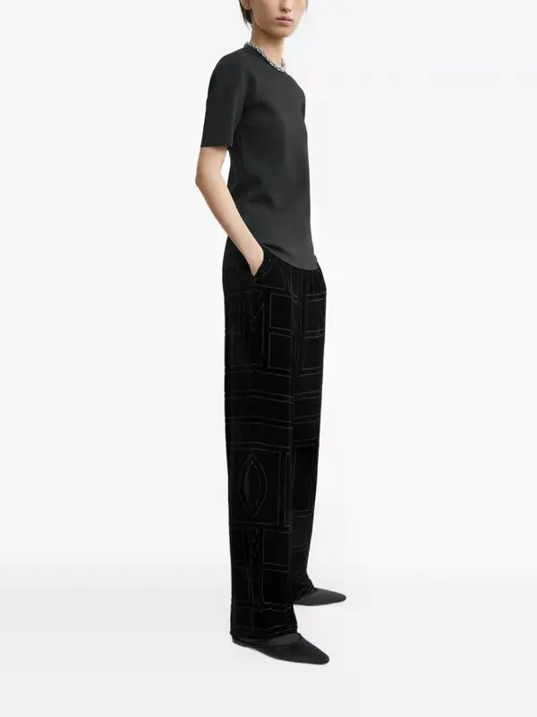 TOTEME Geometric-pattern Trousers - Black