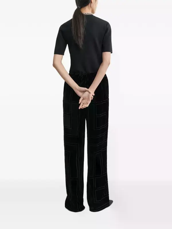 TOTEME Geometric-pattern Trousers - Black