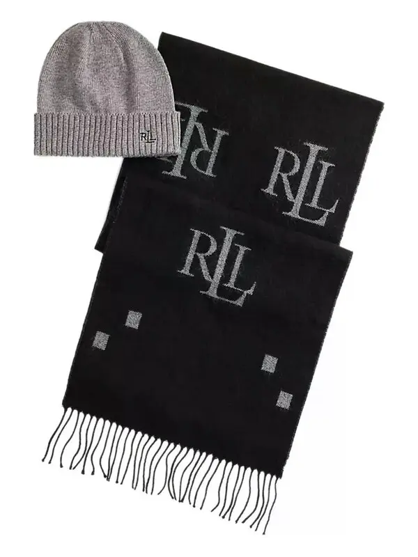Ralph Lauren Logo-print Fringed Scarf - Grey